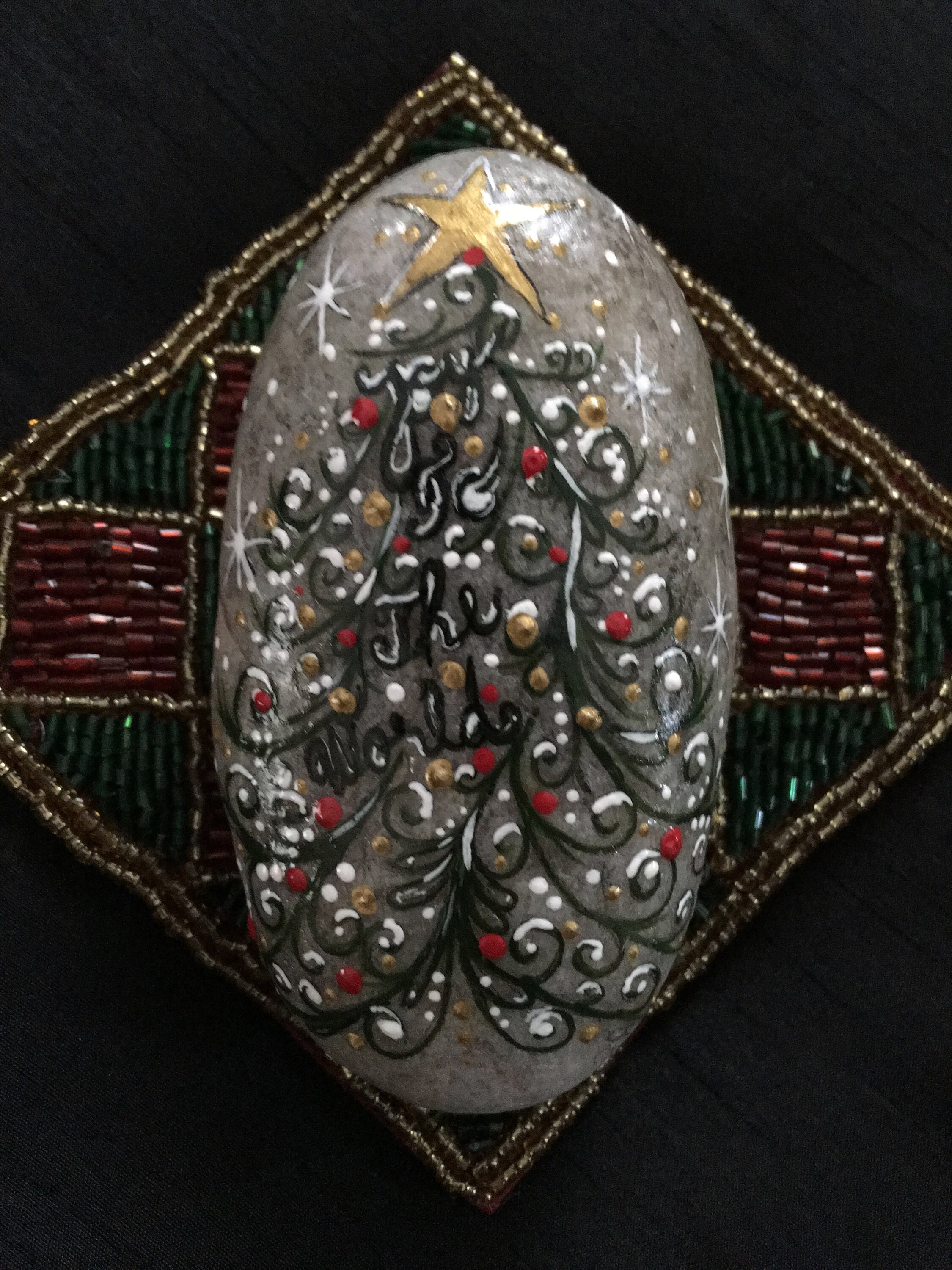 Christmas Holiday Message Stone "joy to the World" Hand Painted - Etsy