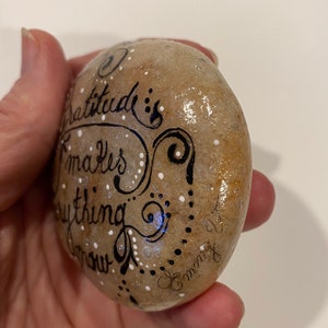 Hand Painted Gratitude Message Quote Stone - Etsy