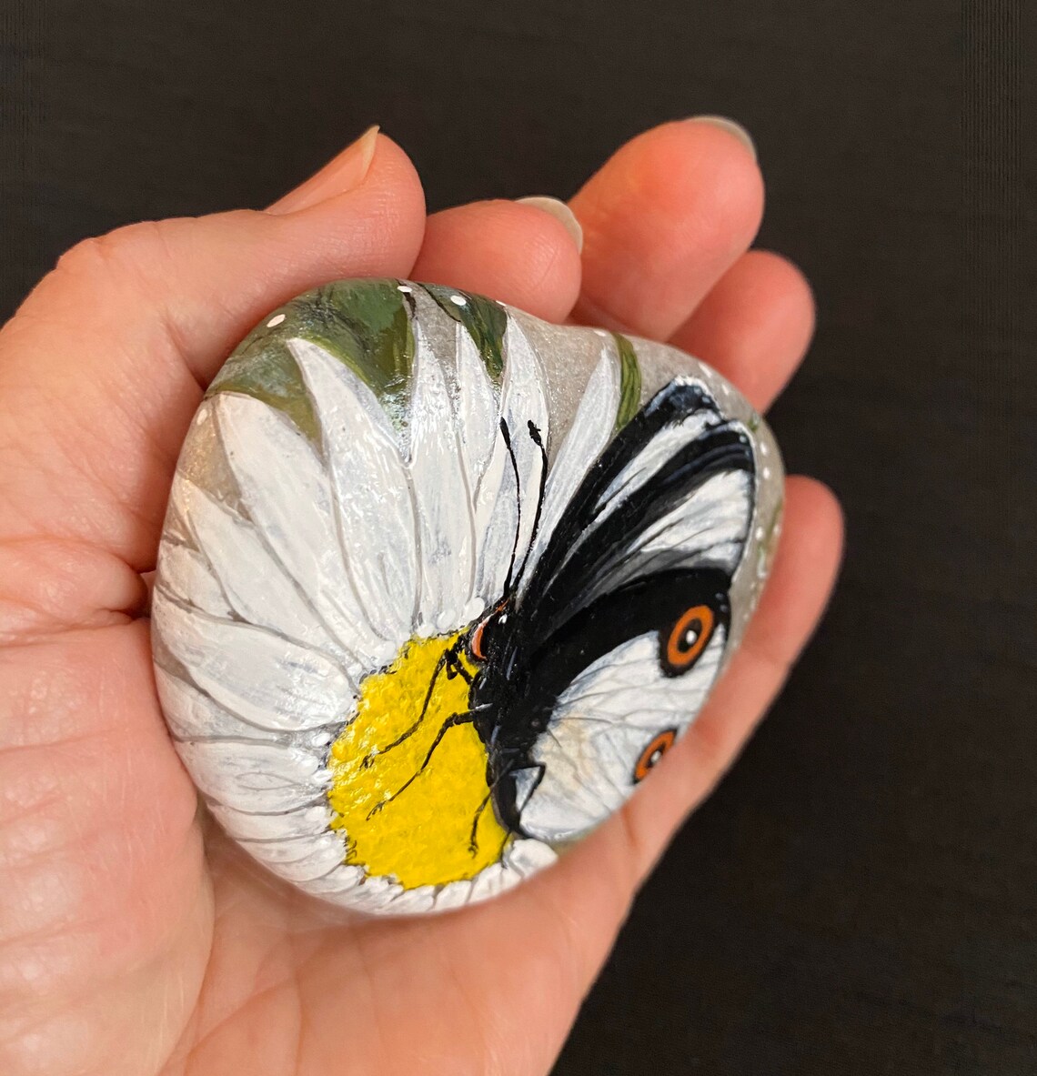 Hand Painted Butterfly Stone - Etsy