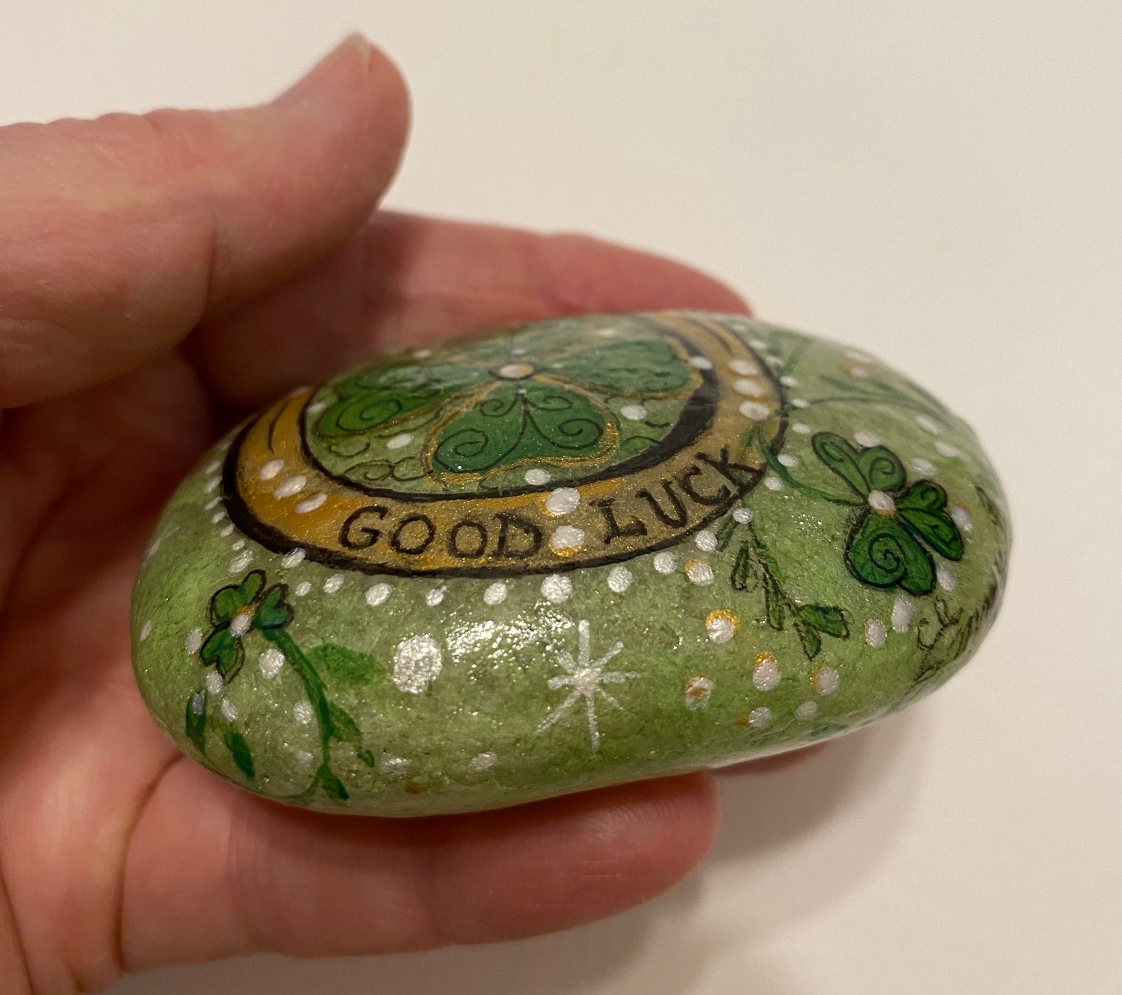 Hand Painted Horse Shoe Shamrock Stone - Etsy