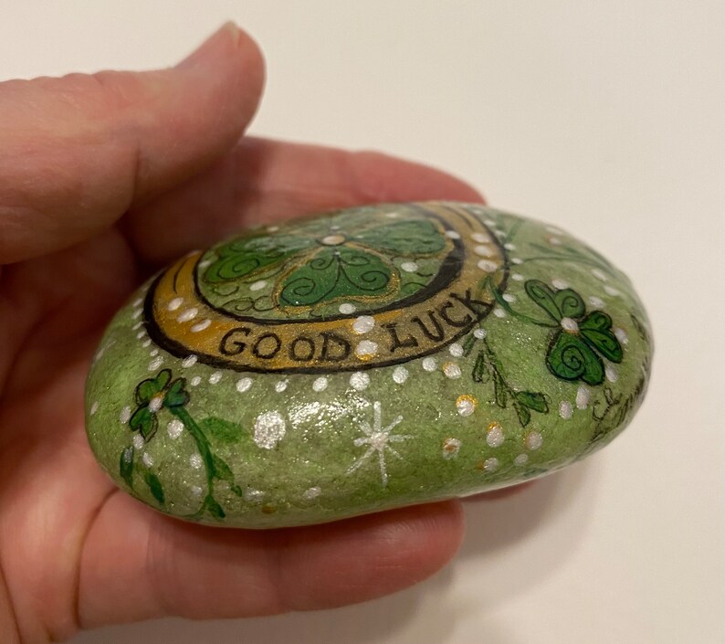 Hand Painted Horse Shoe Shamrock Stone - Etsy