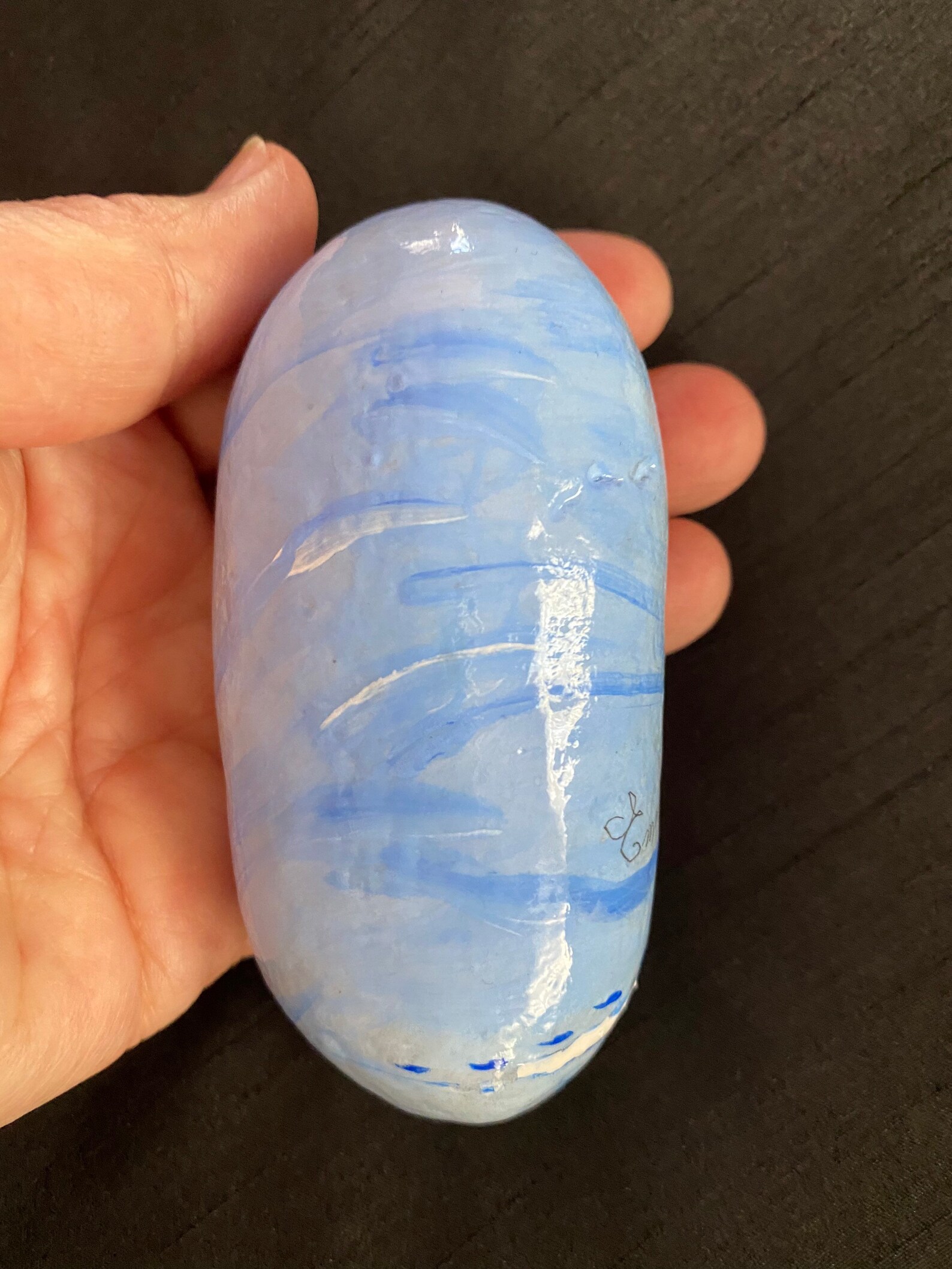 New Born Baby Boy Hand Painted Stone - Etsy