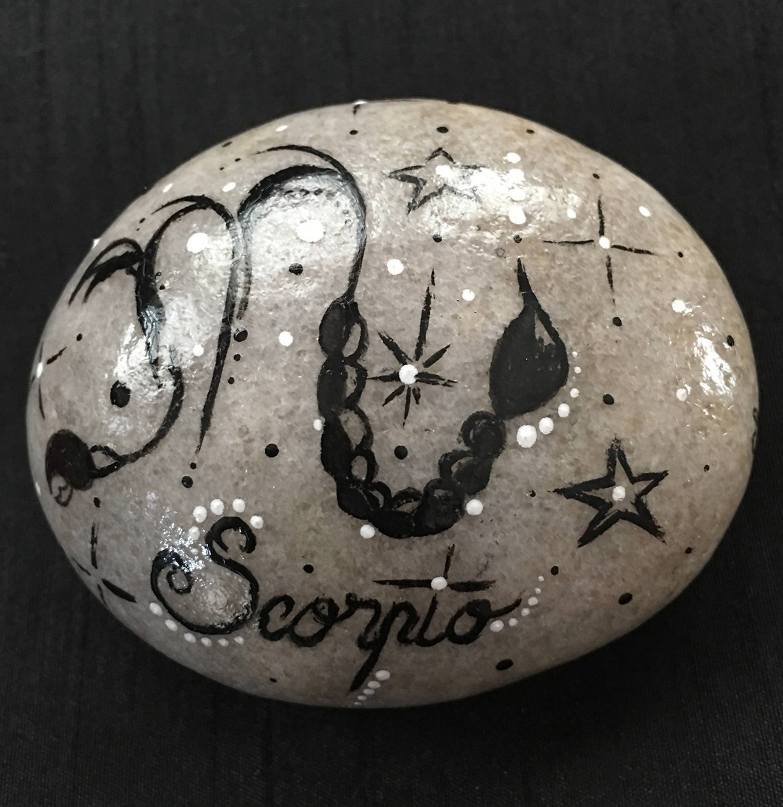 Hand Painted Scorpio Zodiac Horoscope Stone - Etsy