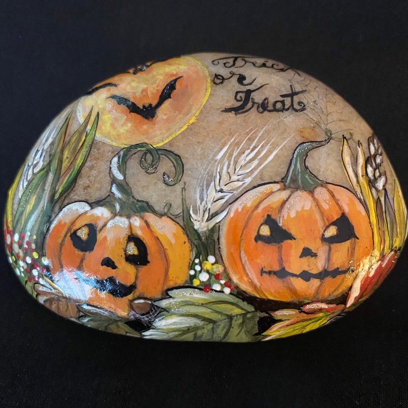 Pumpkin Painted Rocks - Etsy