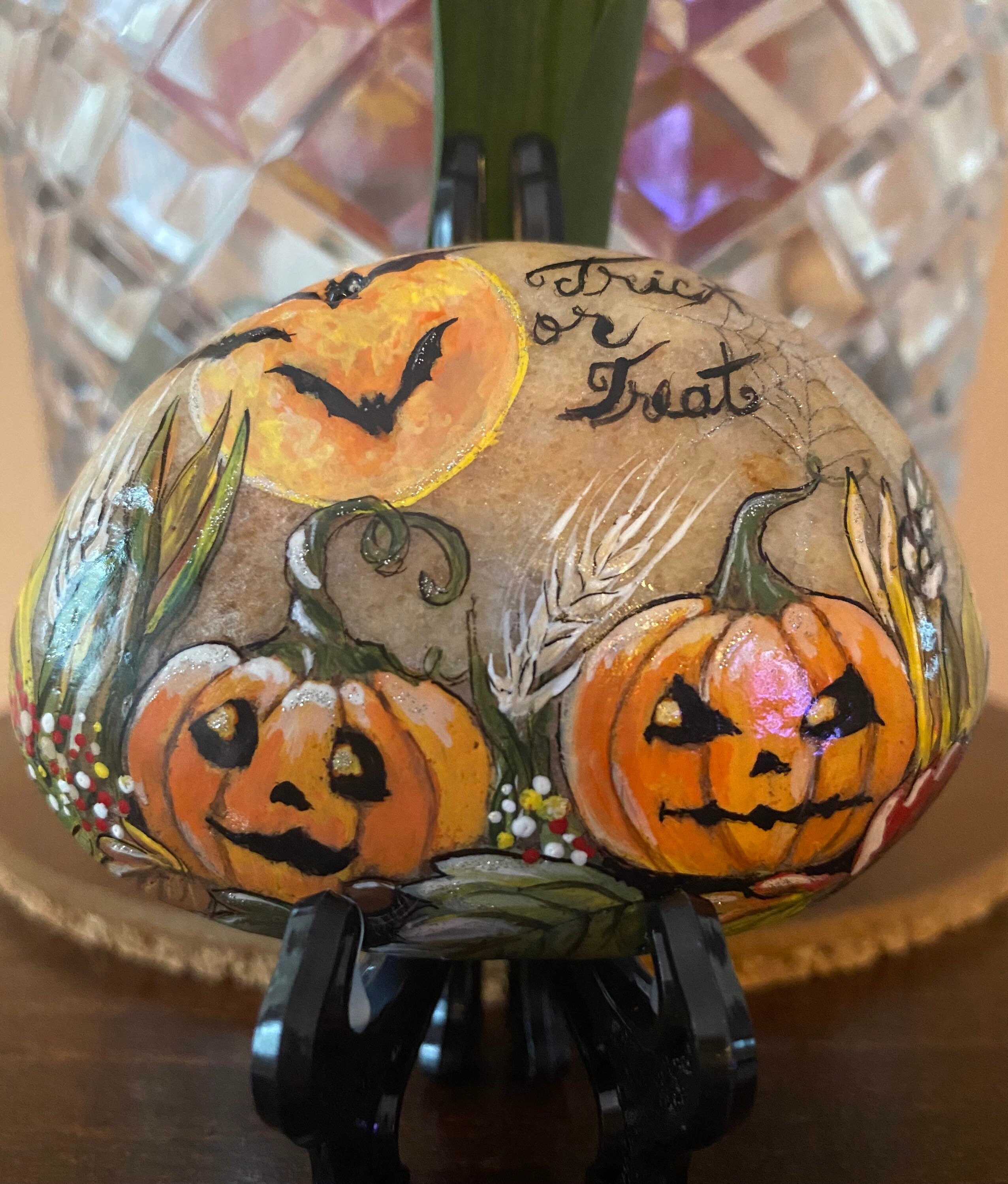 Halloween Pumpkins Painted Stone - Etsy