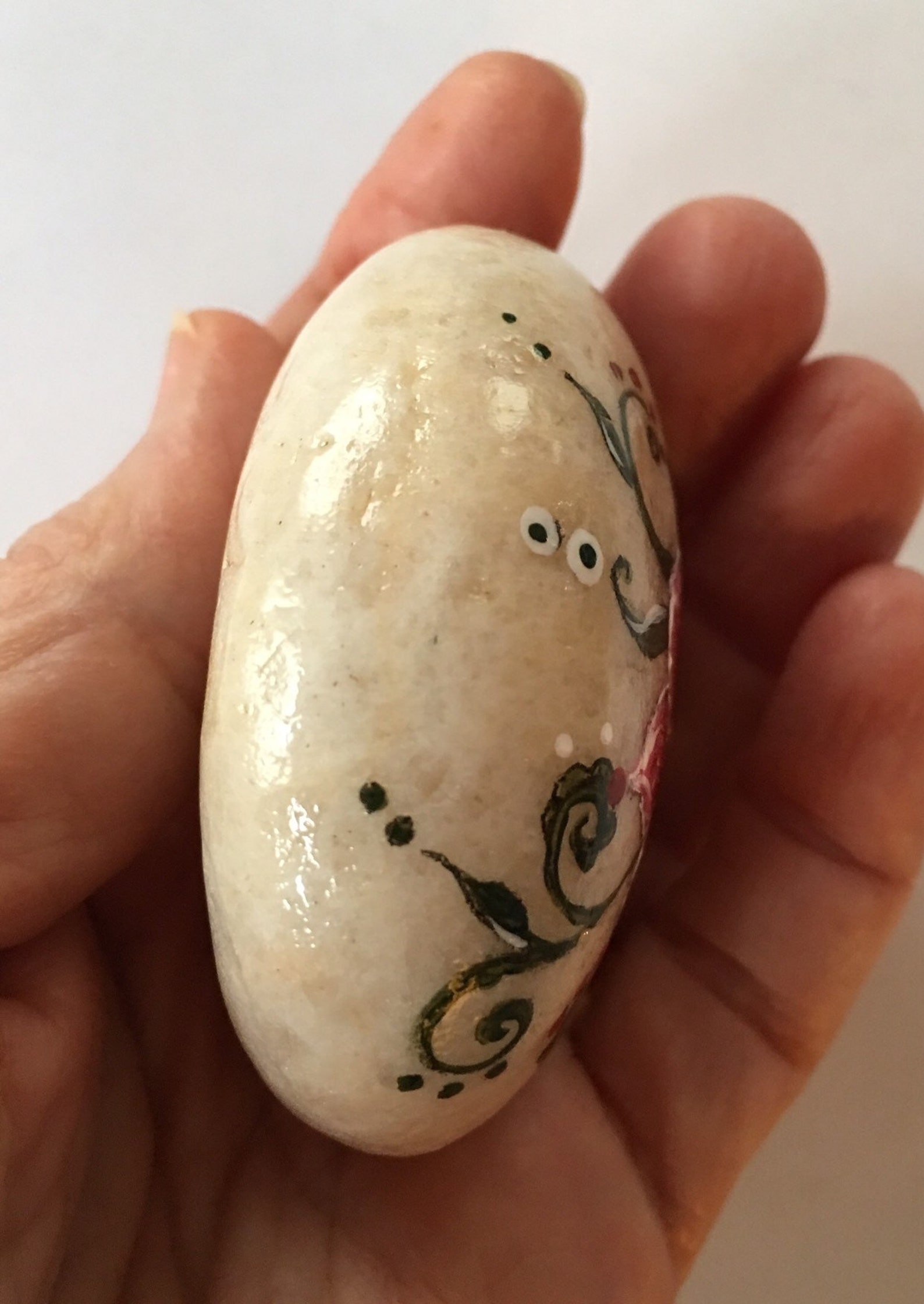 Hand Painted Floral Stone Stone Painting Stone Art - Etsy
