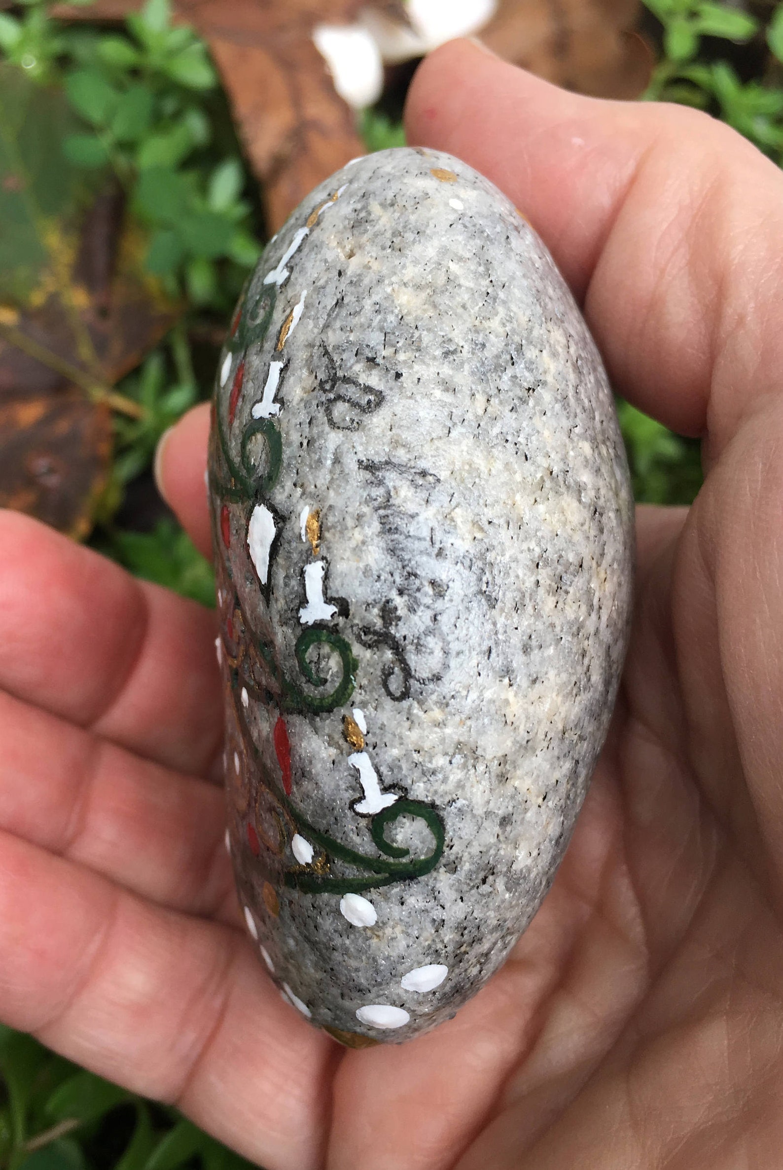 Hand Painted Christmas Tree Stone - Etsy