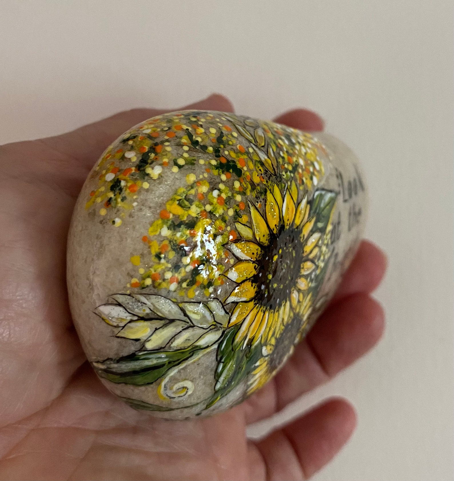 Sunflower Message Hand Painted Stone - Etsy