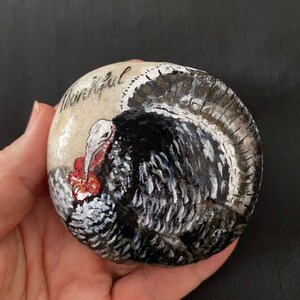 Hand Painted Thanksgiving Turkey Stone - Etsy