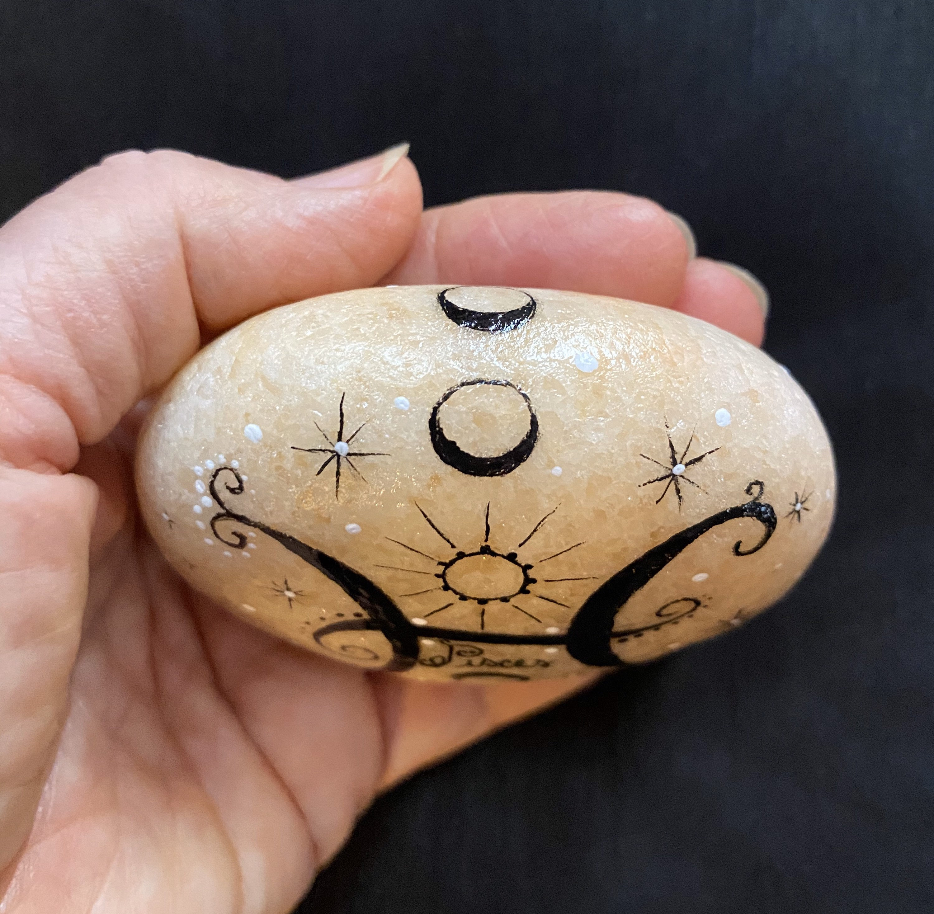 Hand Painted Zodiac Pisces Horoscope Stone - Etsy