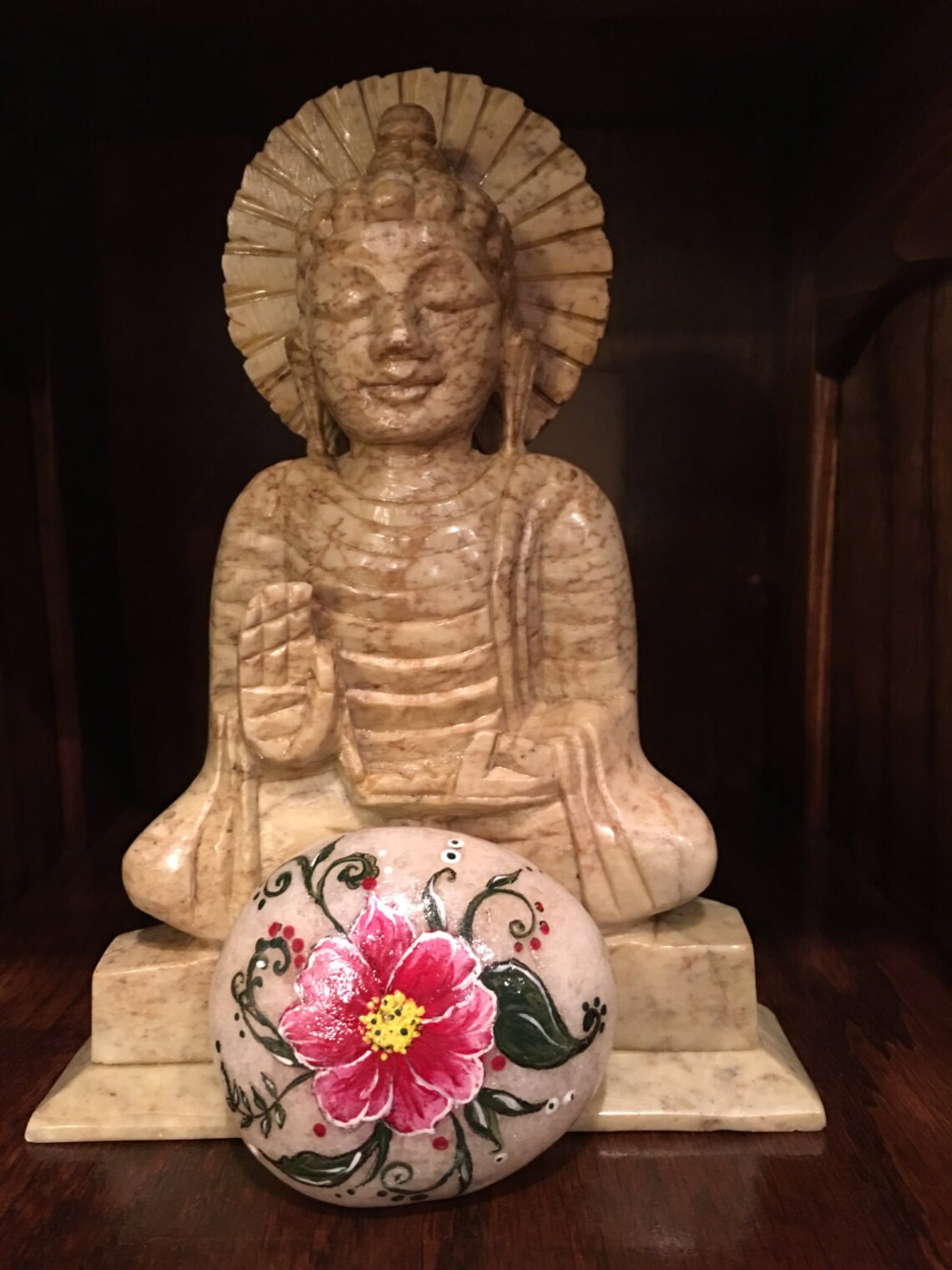 Hand Painted Floral Stone, Stone Painting, Stone Art - Etsy