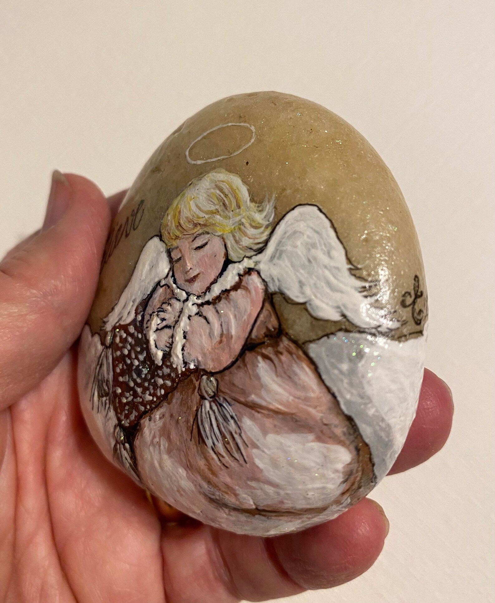 Vintage Angel Christian Painted Stone - Etsy