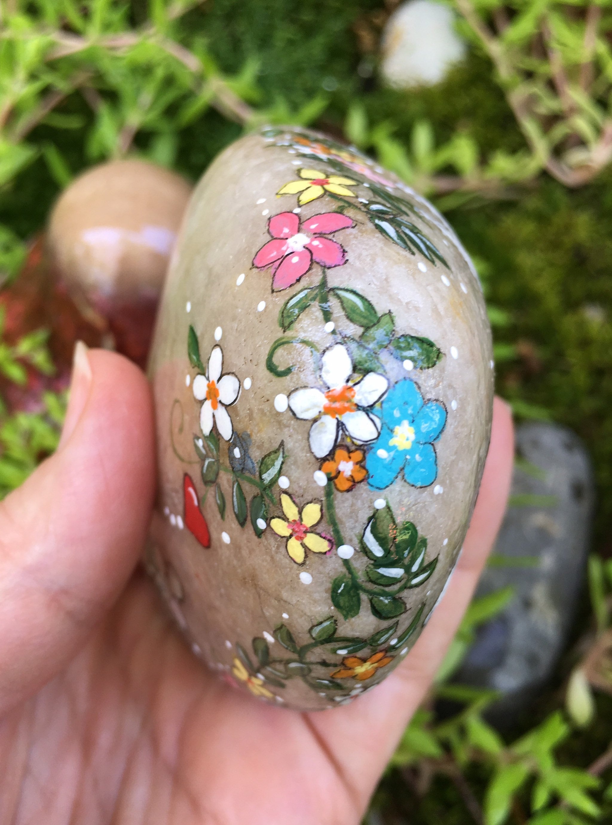 New Born Baby Hand Painted Stone - Etsy