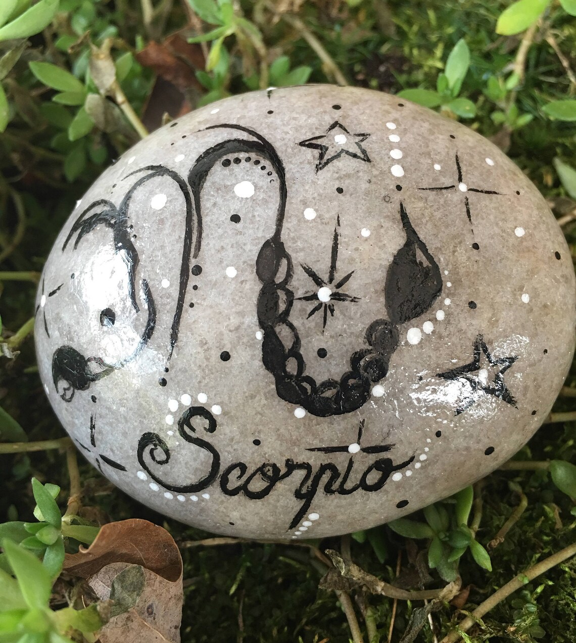 Hand Painted Scorpio Zodiac Horoscope Stone - Etsy