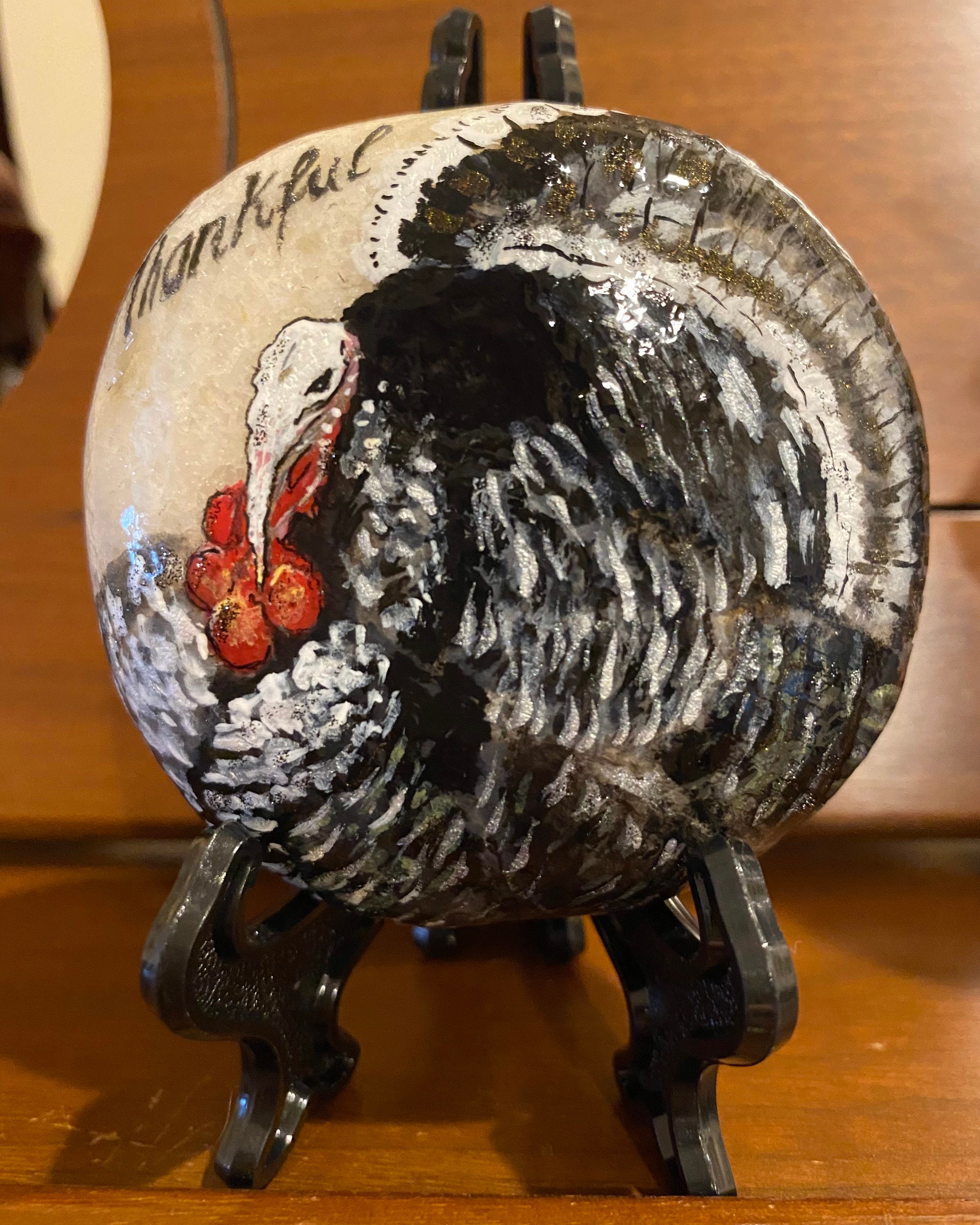 Hand Painted Thanksgiving Turkey Stone - Etsy