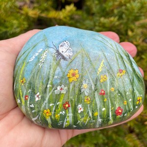 Hand Painted Double Sided Spring Garden Nature Stone - Etsy