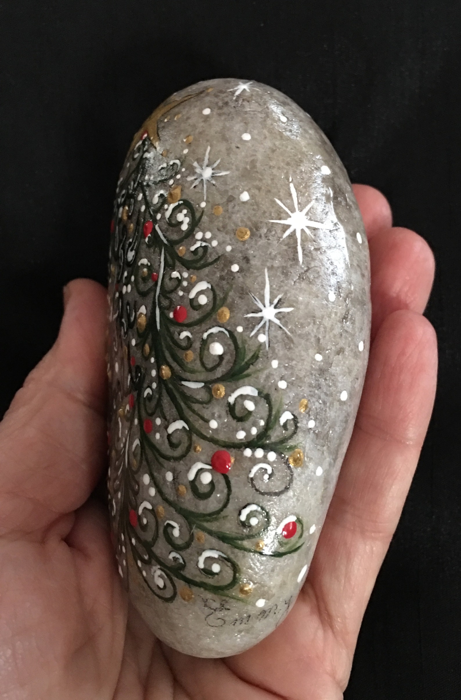 Christmas Holiday Message Stone "joy to the World" Hand Painted - Etsy