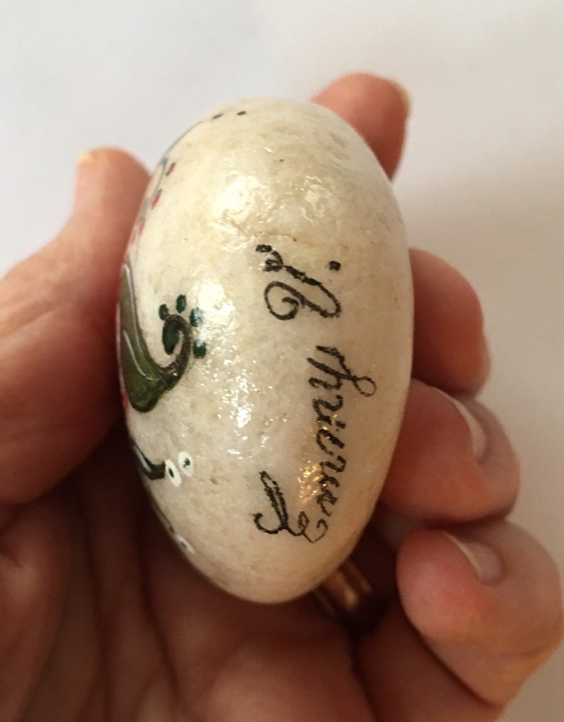 Hand Painted Floral Stone Stone Painting Stone Art - Etsy