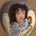 Hand Painted Blue Robe Angel Stone - Etsy