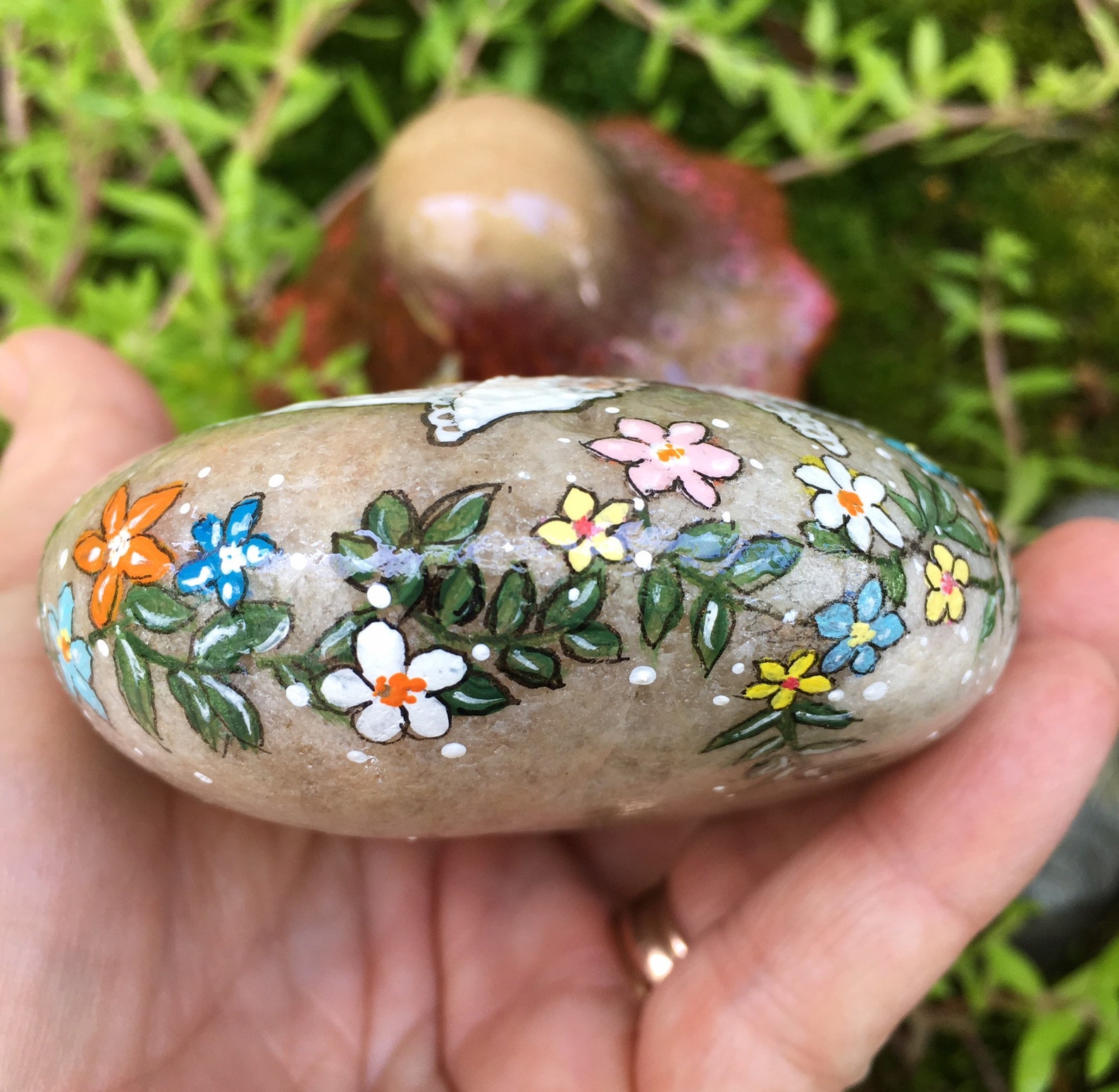 New Born Baby Hand Painted Stone - Etsy
