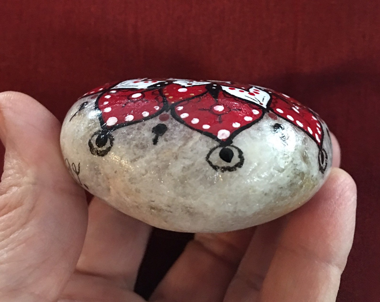 Hand Painted Stone, Stone Art, Love and Attraction Mandala, Boho ...