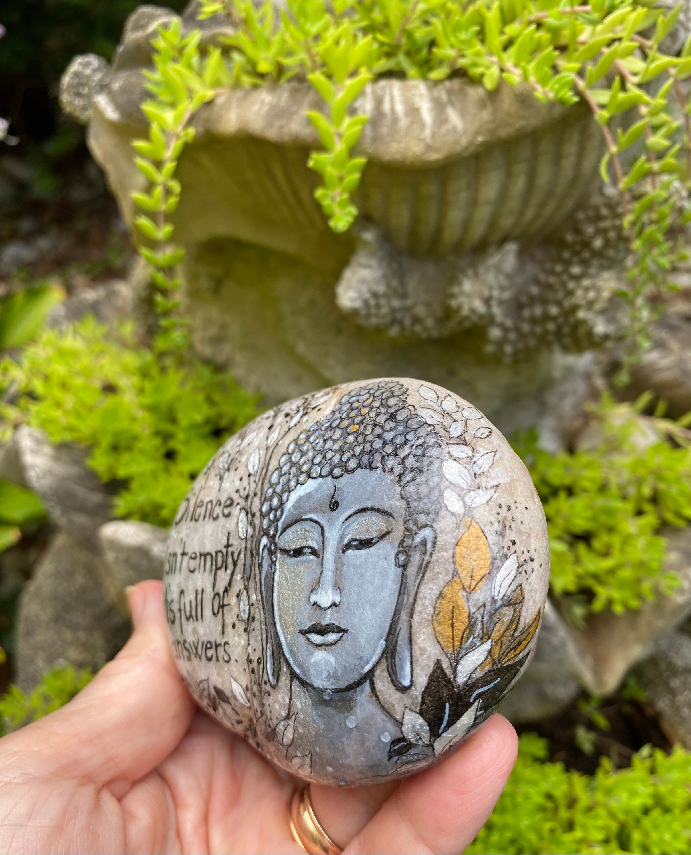 Hand Painted Buddha Stone - Etsy