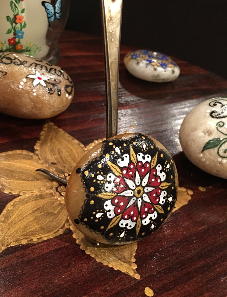 Hand Painted Stone, Mandala Stone, Stone Art, Bohemian Stone, Boho - Etsy