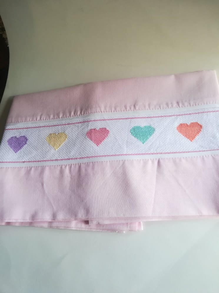 Cross Stitch Sheet Set,baby Girl Sheet for Crib Bed,customized Baby Bed ...