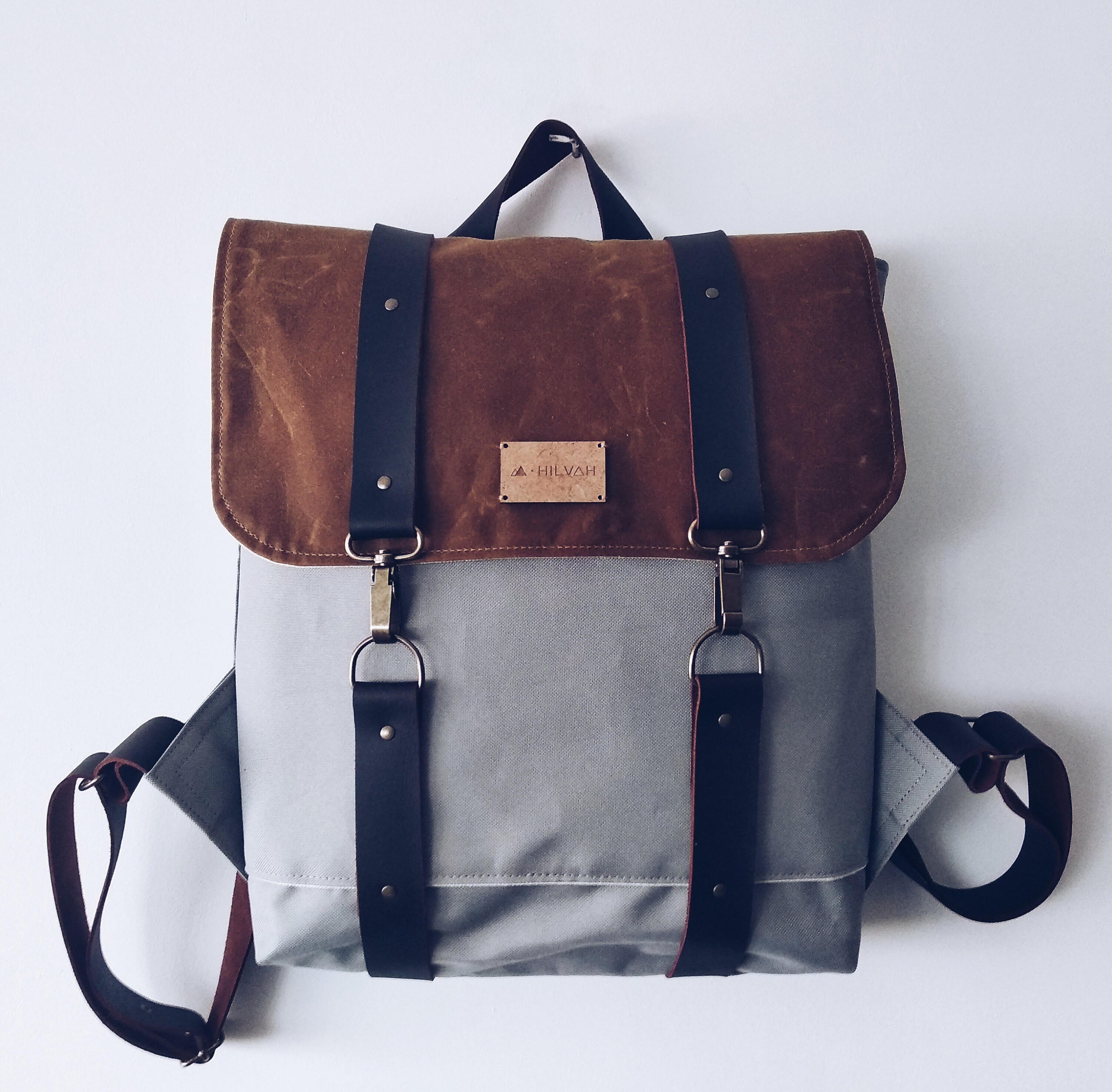 Wax Canvas Backpack Vintage Wax Canvas Leather Backpack / Canvas ...