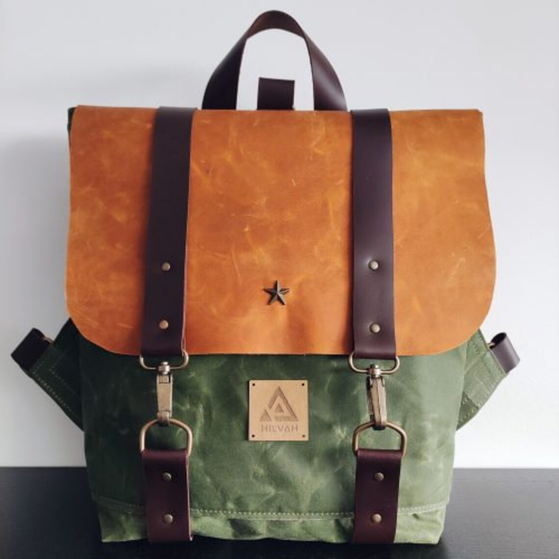 Waxed Canvas Backpack, Women's Backpack, Men's Backpack, Leather ...
