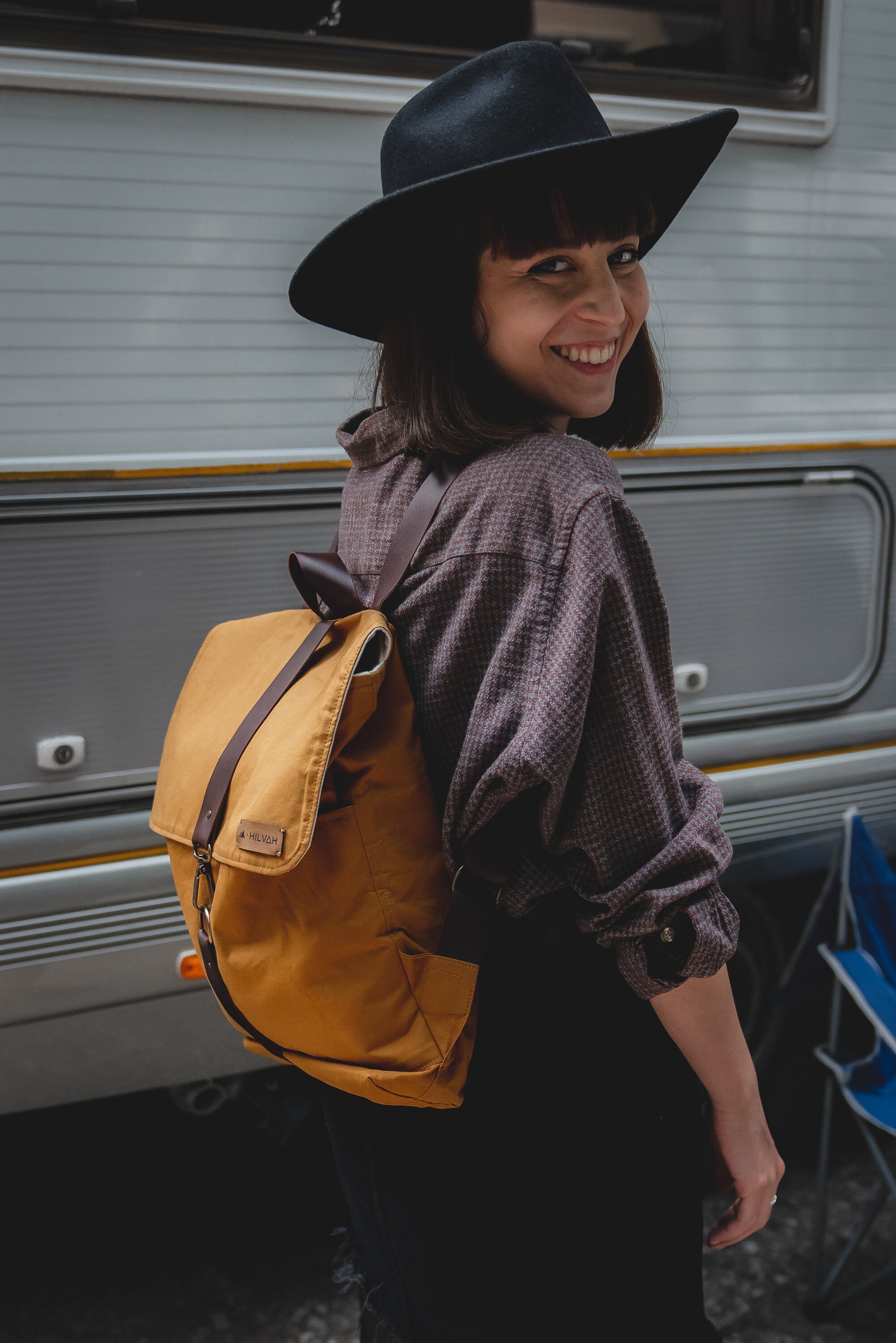 Women Backpack, Mustard, Leather Backpack, Waxed Canvas, Handmade ...
