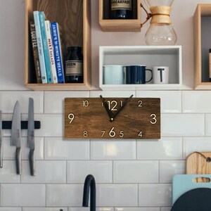 Personalized Rectangular Wooden Wall Clock, Farmhouse Wood Wall Clock ...