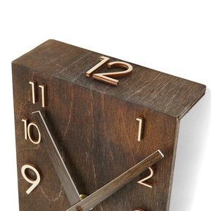 Minimalist Shelf Clock for Hanging, Cool Wooden Tabletop Clock, Unique ...