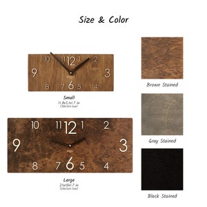 Personalized Rectangular Wooden Wall Clock, Farmhouse Wood Wall Clock ...
