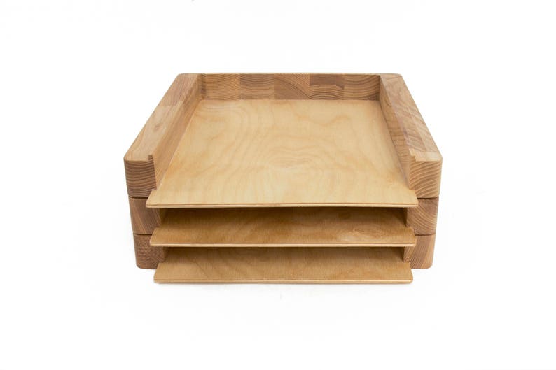 Paper Tray 2 Stages Desk Organizer Wood Paper Sorter Desk - Etsy