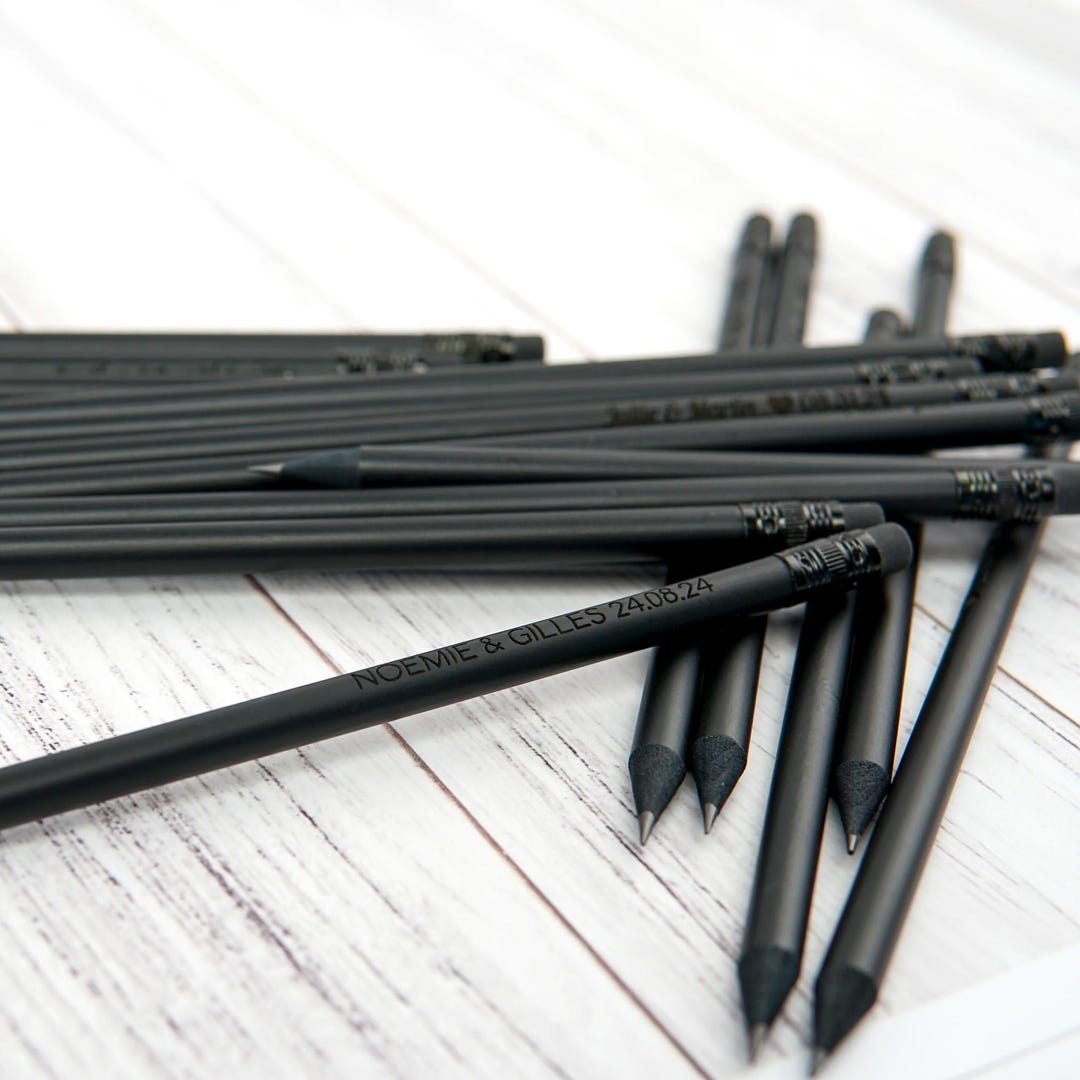 Black Custom Engraved Pencils With Name, Personalized Pencils With ...