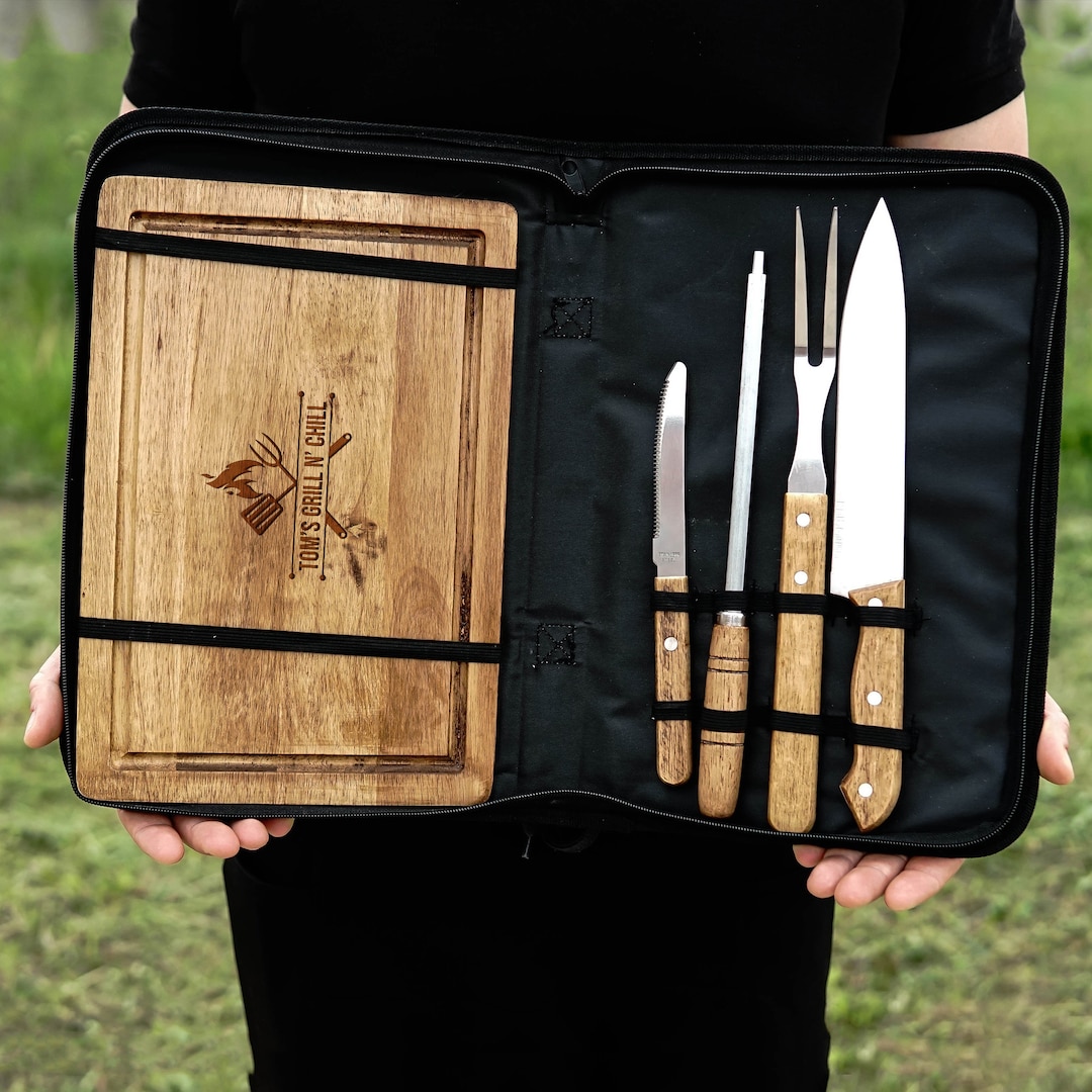 Personalized Grill Set, Laser Engraved BBQ Tools With Carrying Case ...