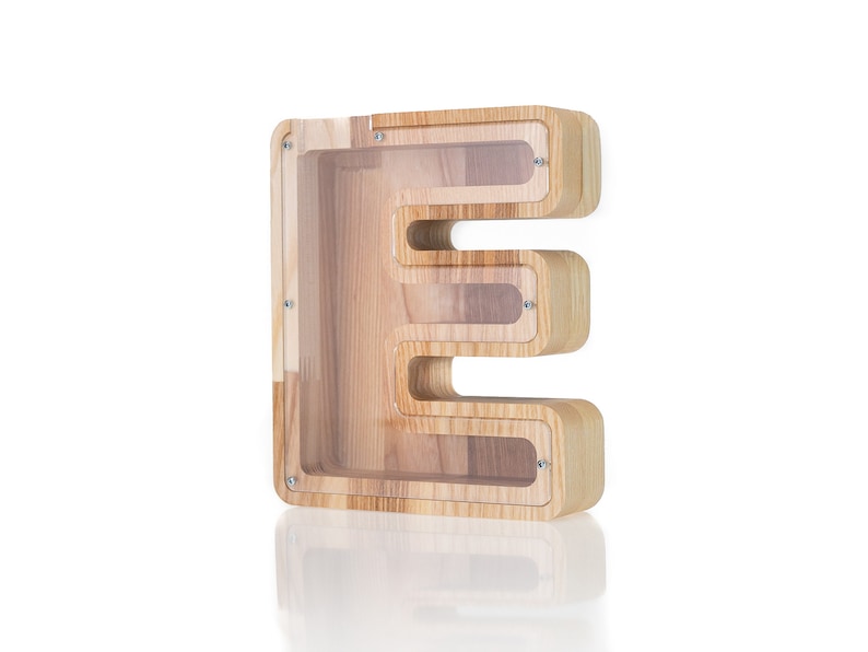 Money Box CHOOSE YOUR LETTER Wooden Coin Bank Custom Piggy Bank Money ...
