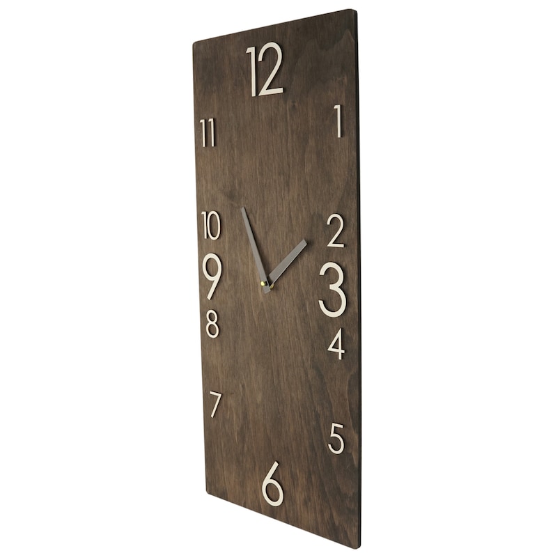 Large Rectangle Vertical Wall Clock Unique Modern Wood Home - Etsy