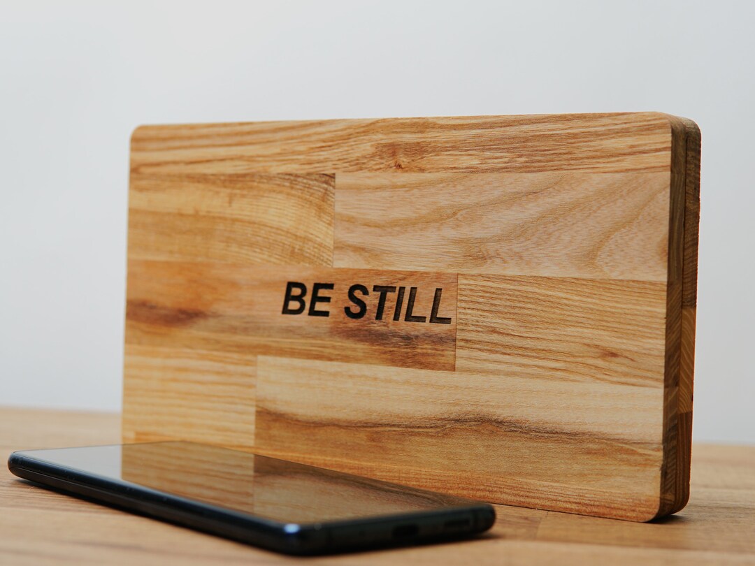 Personalized Wood Cell Phone Box Gift for Men, Be Present Mobile Lock ...