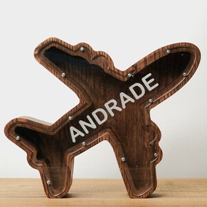 Custom Airplane Travel Money Box Gift for Boys Personalized Piggy Bank ...