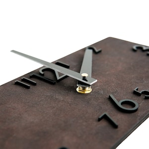 Rectangle Wall Clock for Living Room, Black Horizontal Wooden Clock for ...