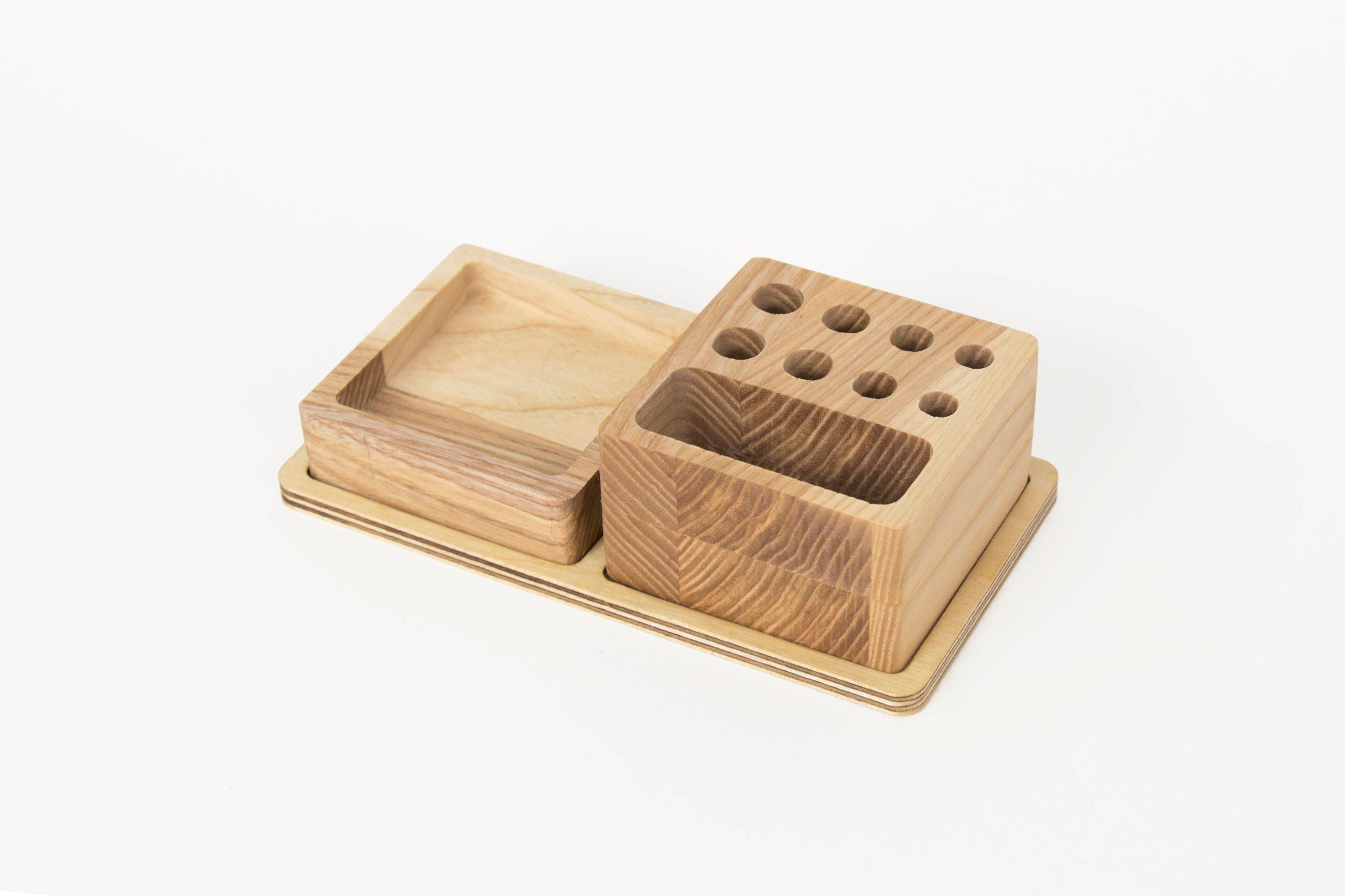 Small desk organizer Wooden desk organizer Wood organizer Desk | Etsy