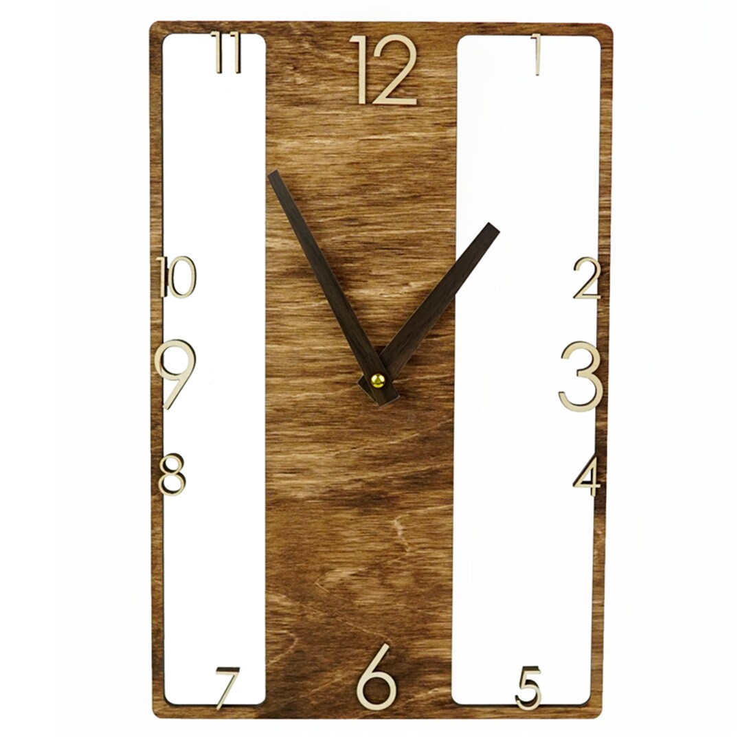 Large Wall Clock Wall Clock Unique Rectangular Wall Clock Wooden Wall ...