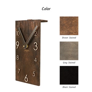 Minimalist Shelf Clock for Hanging, Cool Wooden Tabletop Clock, Unique ...