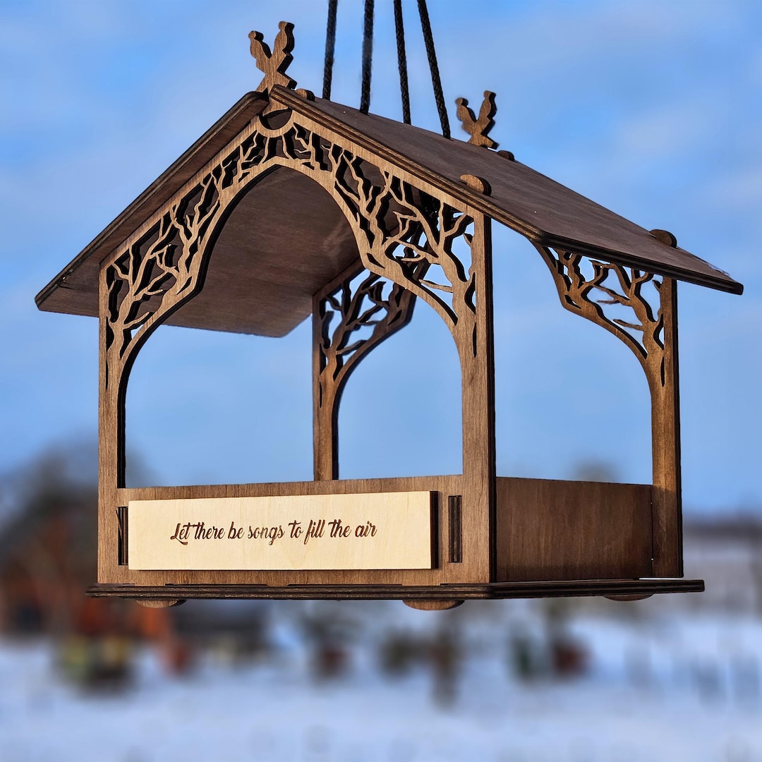 Custom Wooden Bird Feeder Gift for Mom – Handmade Hanging Birdhouse for ...