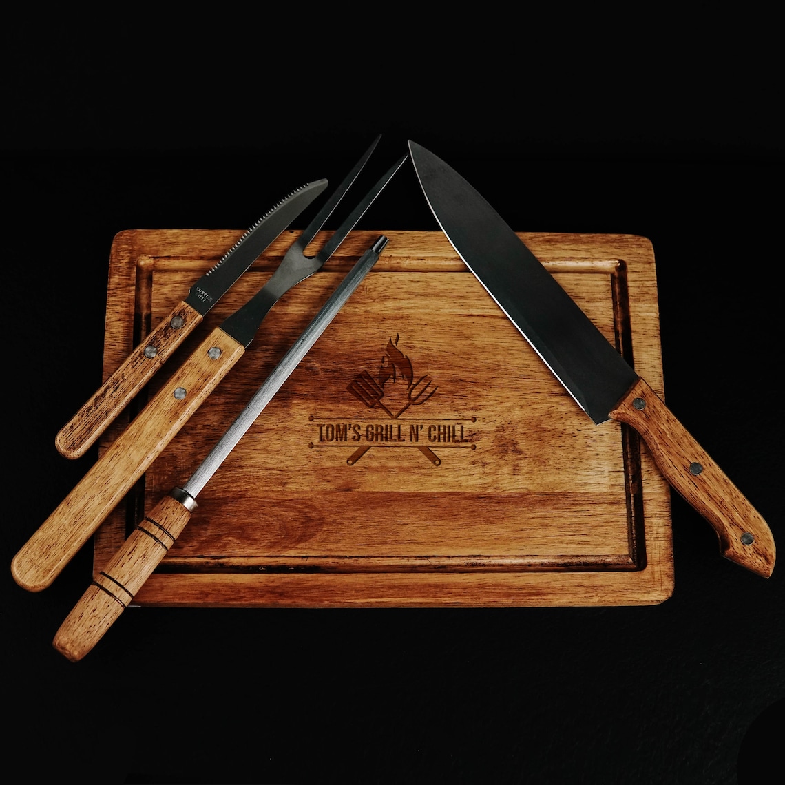 Personalized Grill Set, Laser Engraved BBQ Tools With Carrying Case ...