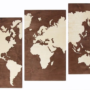 Wooden World Map Rustic Office Decor World Map Wall Art World Map Decor ...