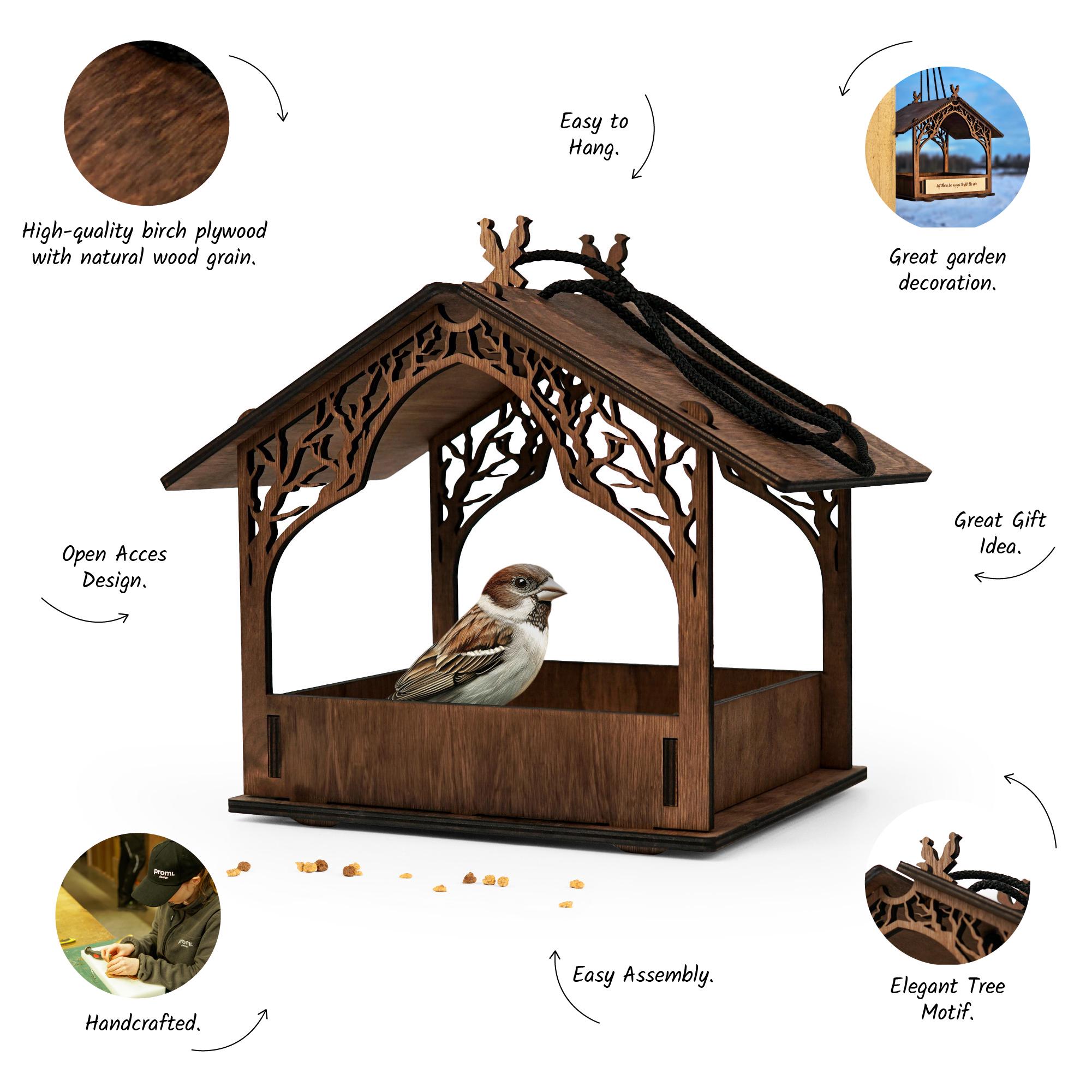 Personalized Hanging Birdhouse Feeder With Name – Wooden Memorial Bird ...