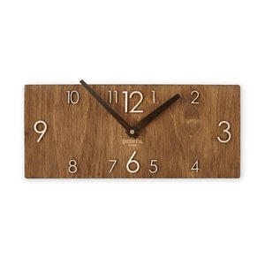 Personalized Rectangular Wooden Wall Clock, Farmhouse Wood Wall Clock ...